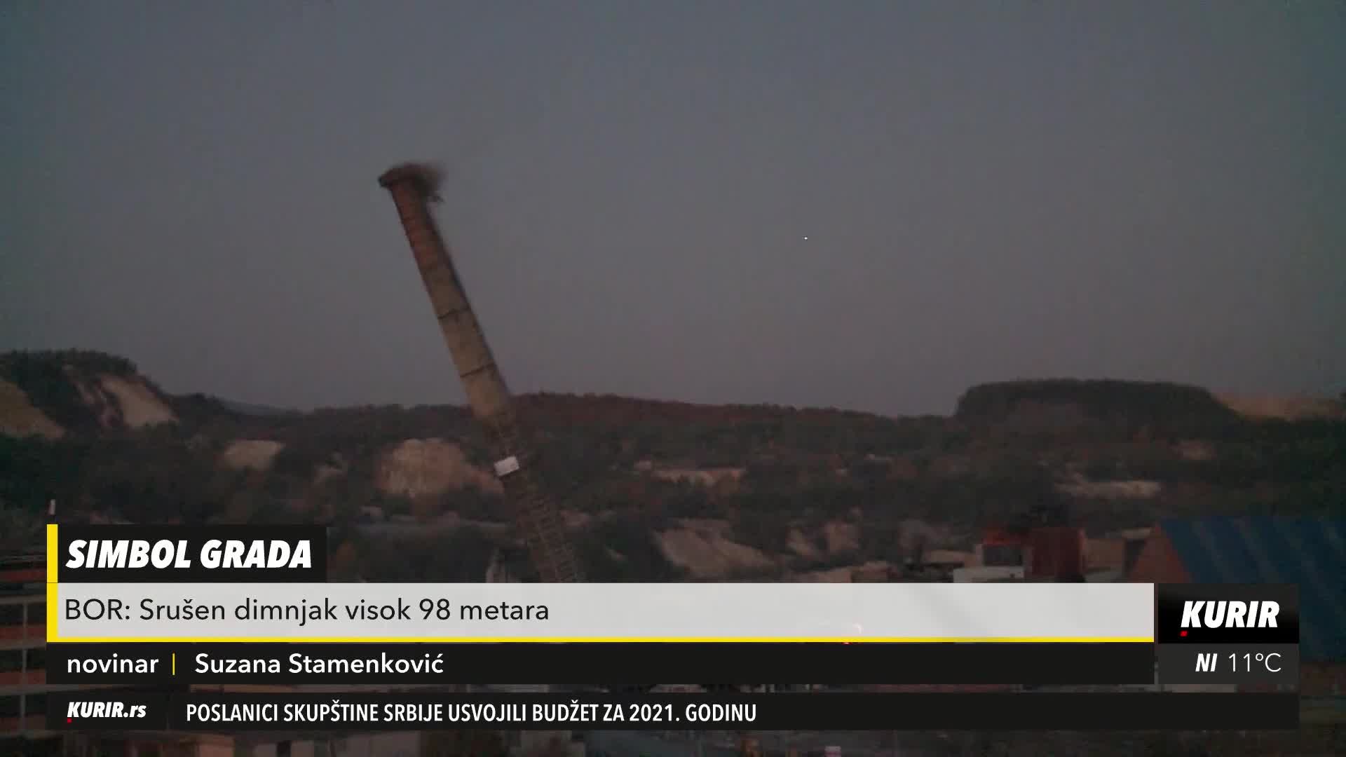 ZAUVEK NESTAO SIMBOL GRADA BORA: Srušen dimnjak visok 98 metara ...